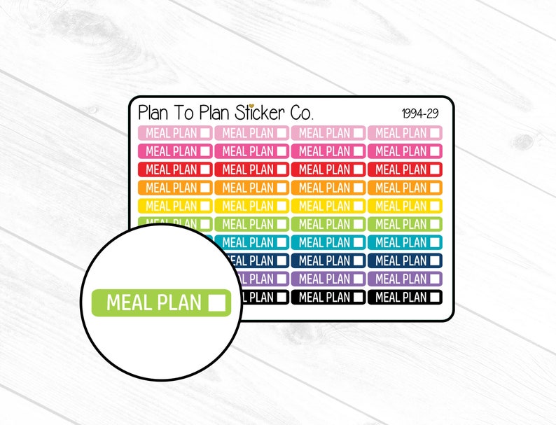 1994-29~~meal Plan Planner Stickers. - Etsy