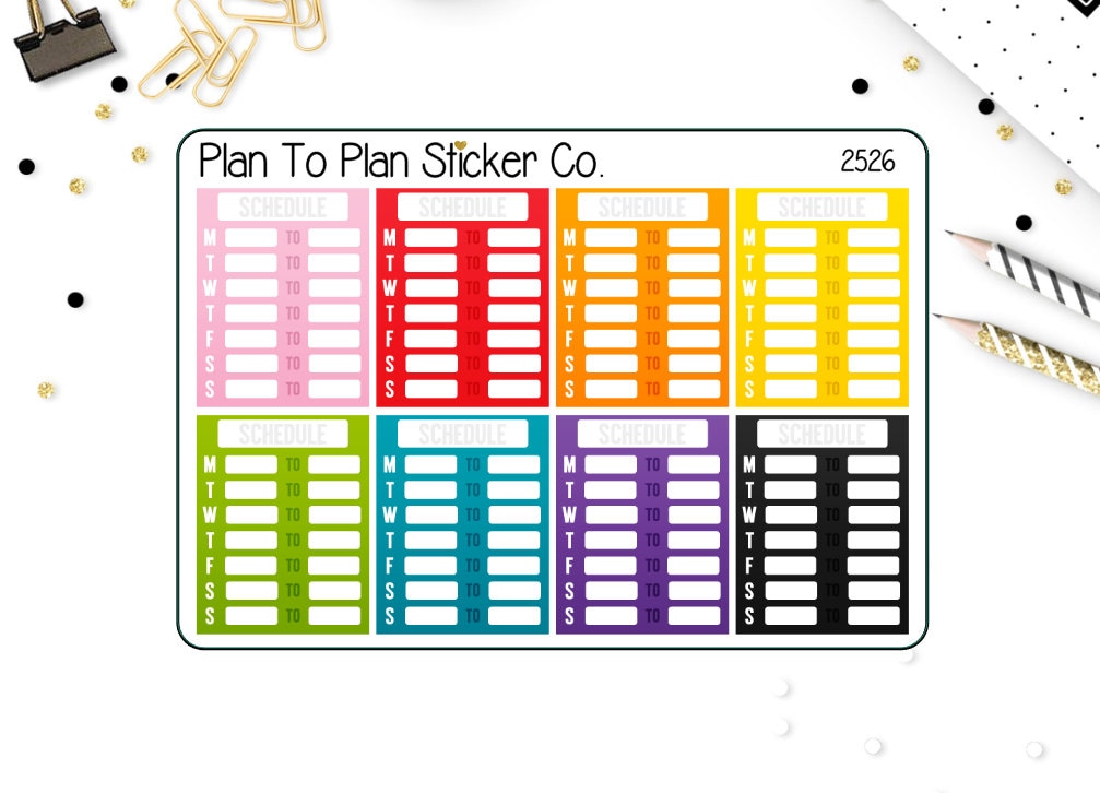 2526 Weekly Schedule Full Box Tracker Planner Stickers. - Etsy