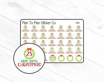 Christmas Countdown Planner Stickers Erin Condren Kikki K - Etsy