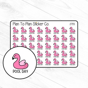 2793~~pool Day Planner Stickers. - Etsy