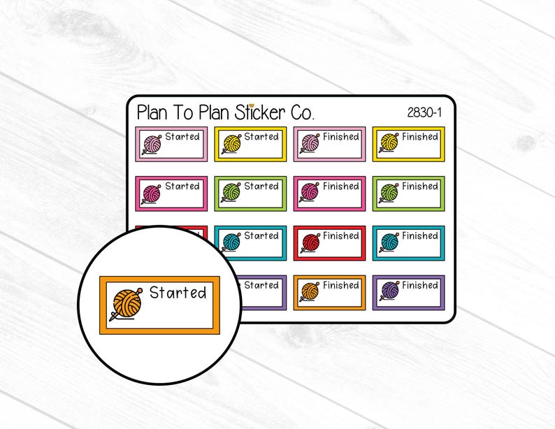 2830-1~~knitting Project Planner Stickers. - Etsy