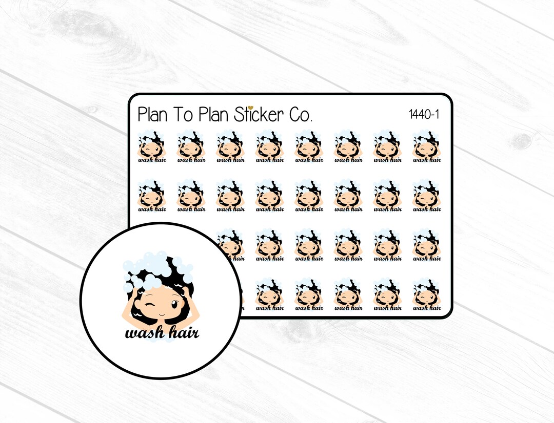 1440~~wash Your Hair Reminder Planner Stickers. - Etsy