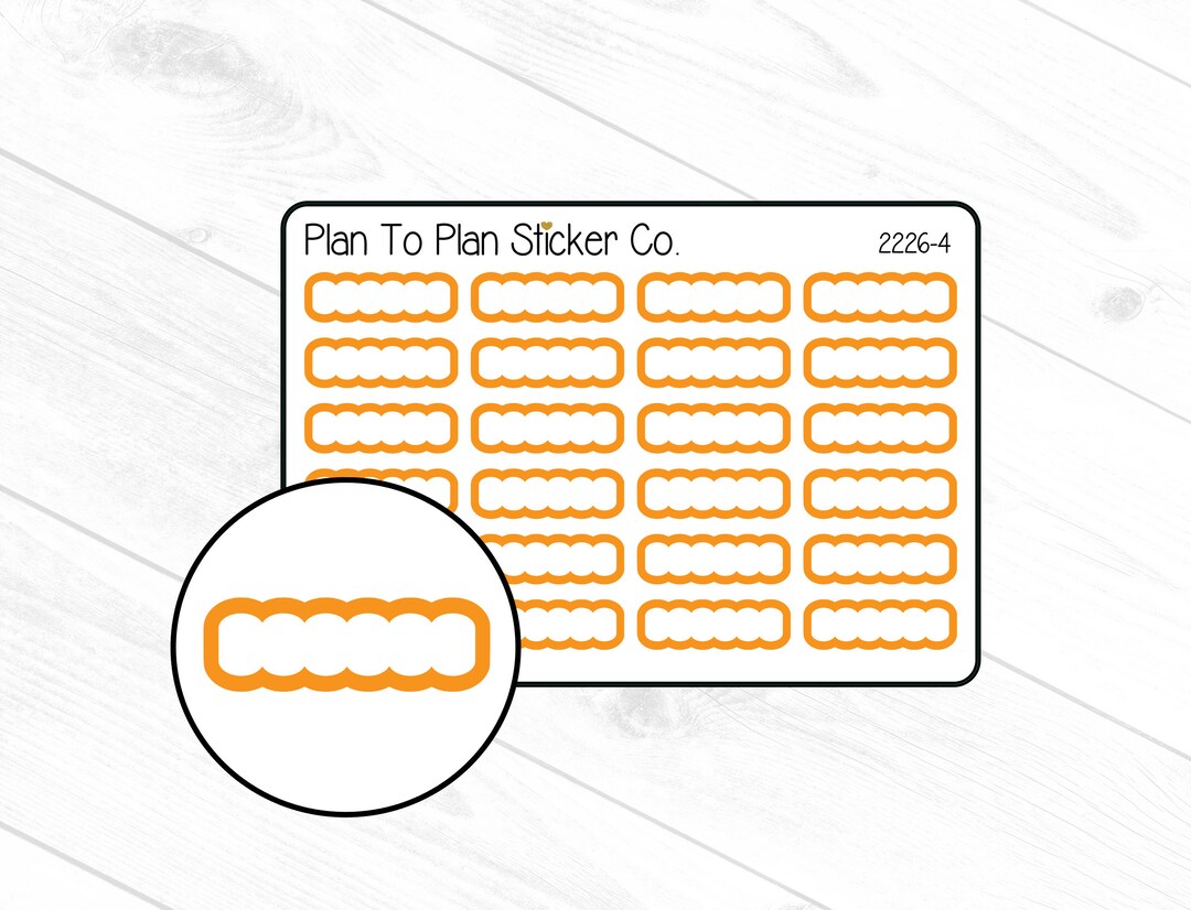 2226-4orange Scalloped Quarter Boxes Planner Stickers. - Etsy