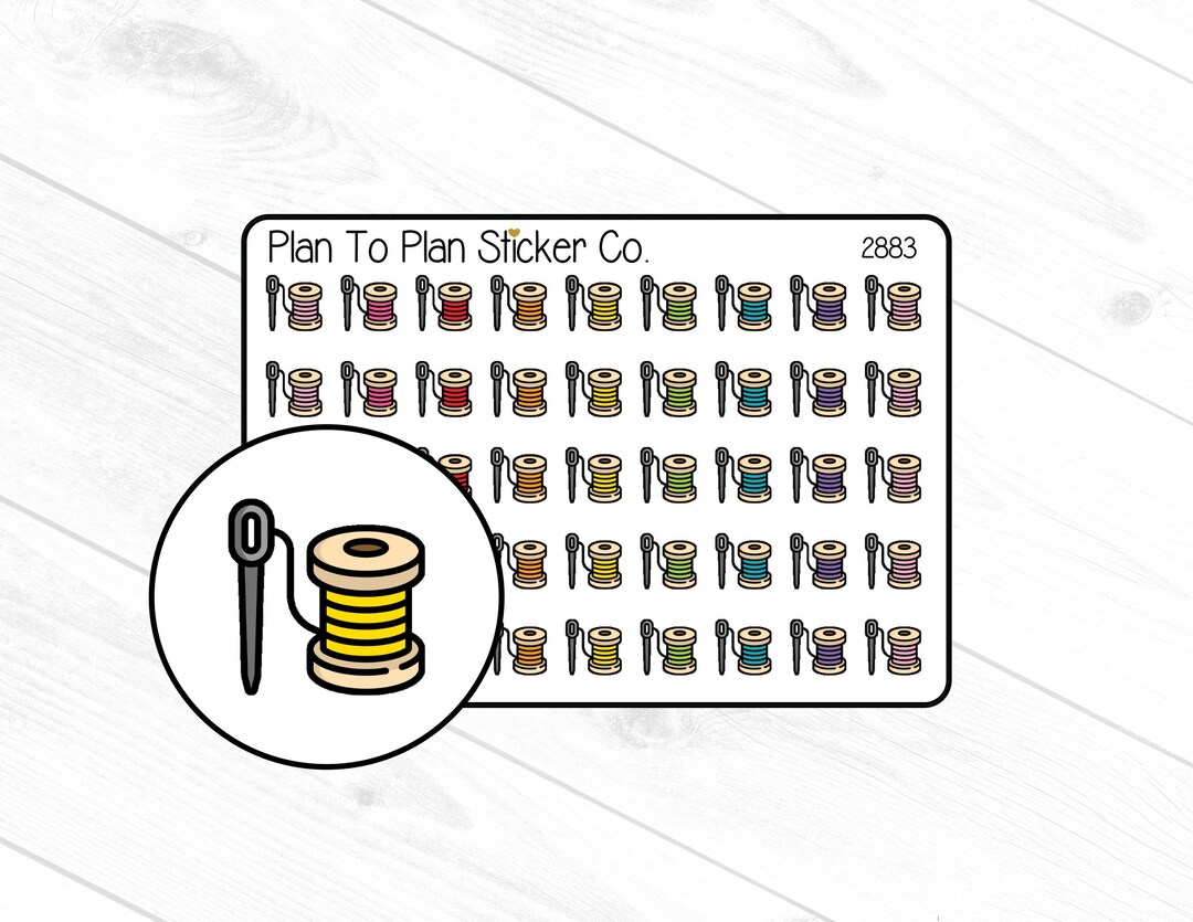 2883~~sewing Needle & Thread Planner Stickers. - Etsy