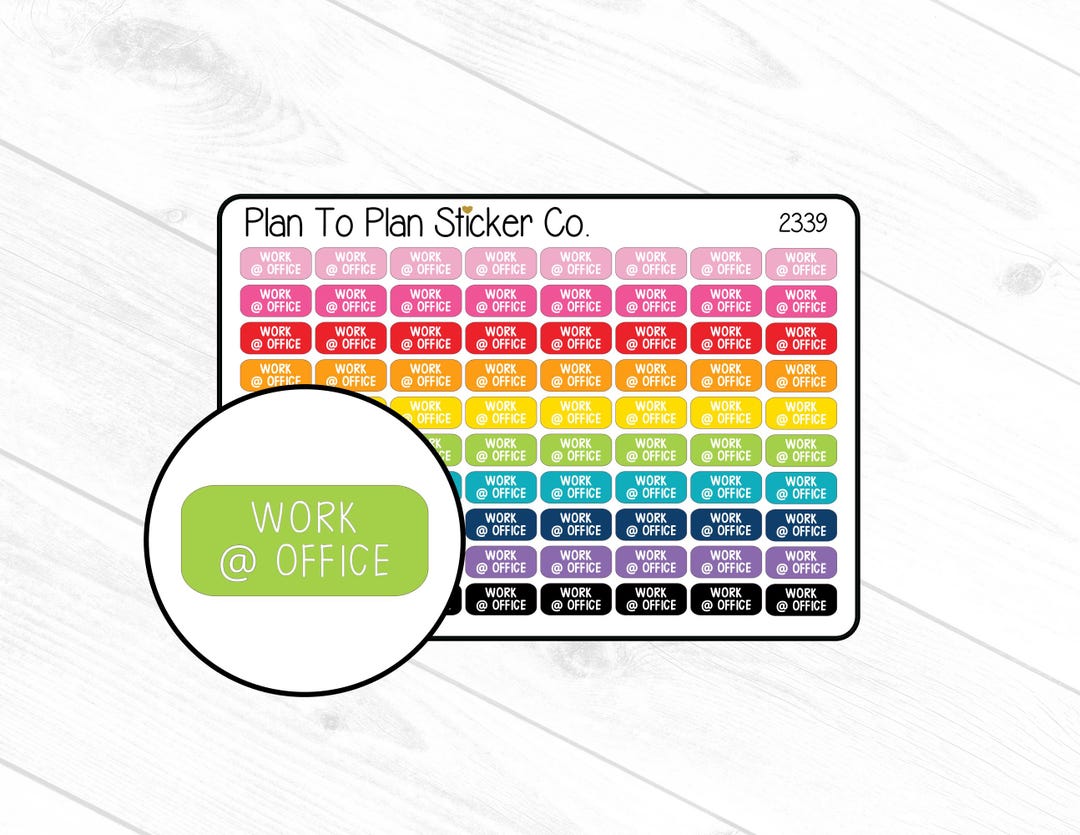2339~~work @ Office Planner Stickers. - Etsy