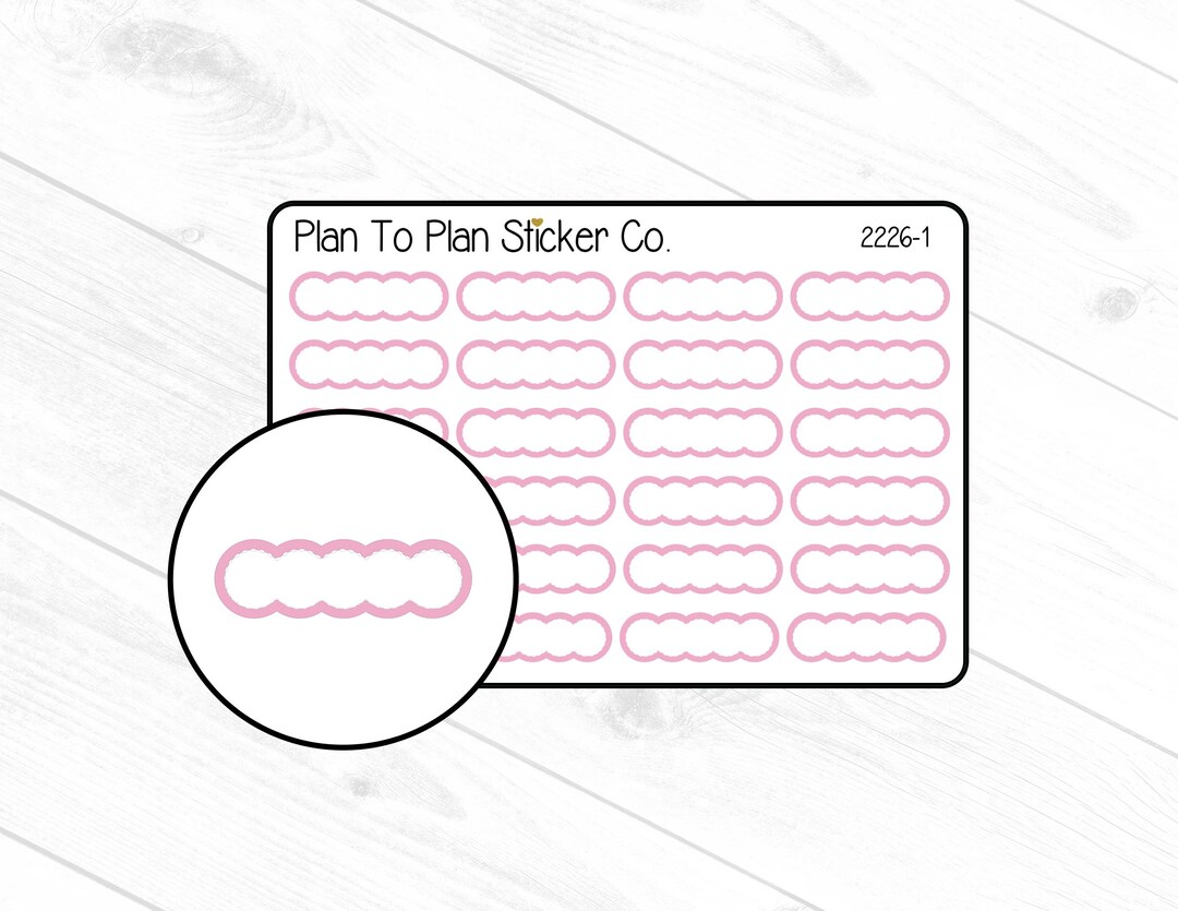 2226-1~~light Pink Scalloped Quarter Boxes Planner Stickers. - Etsy