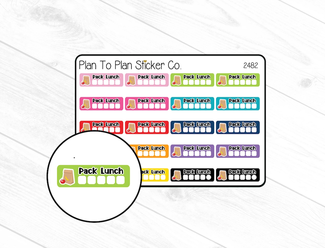 2482~~pack Lunch Planner Stickers. - Etsy