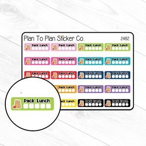 2482~~pack Lunch Planner Stickers. - Etsy