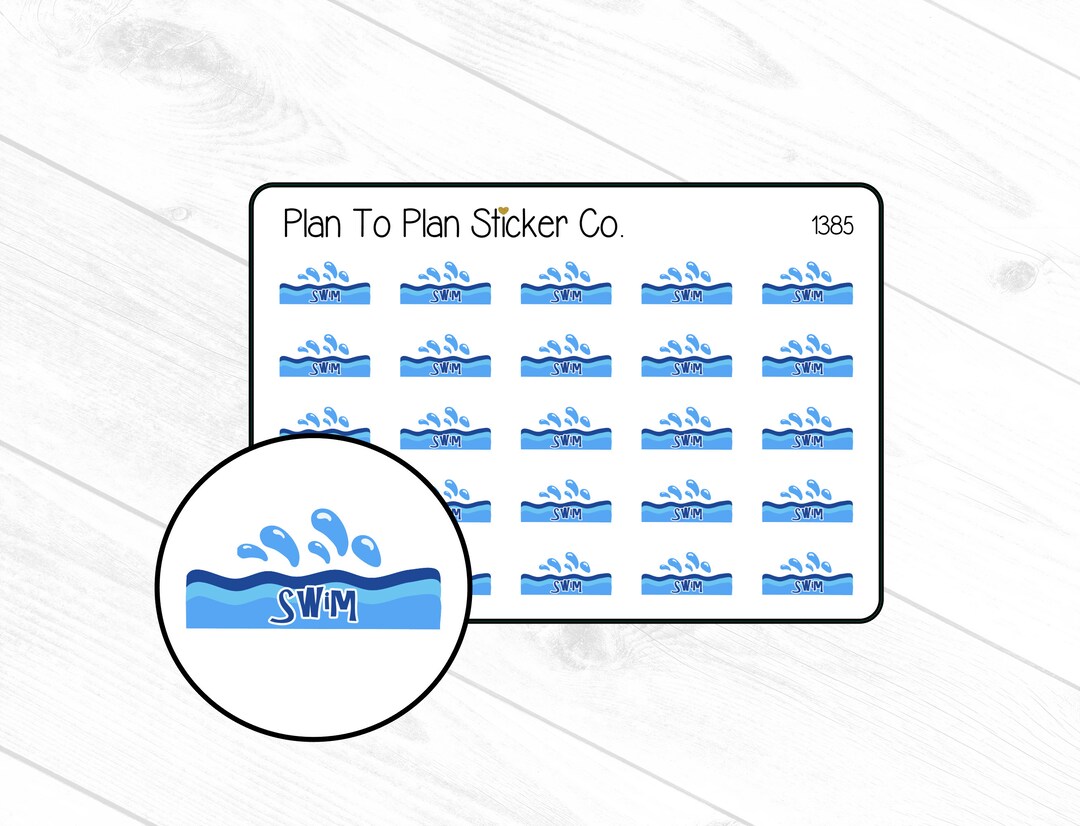 1385~~swimming Lessons Planner Stickers. - Etsy