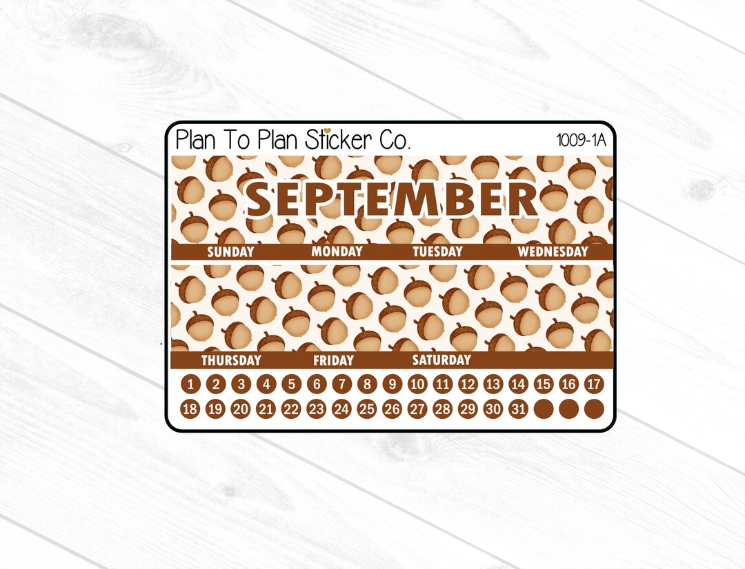 1009-1~~september Monthly View Planner Stickers. (7X9 or 8.5X11) - Etsy