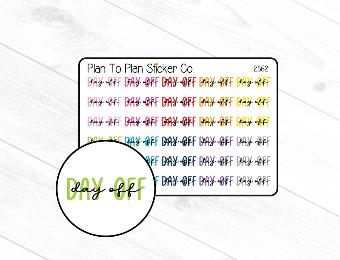 2562~~day off Script Planner Stickers - Etsy