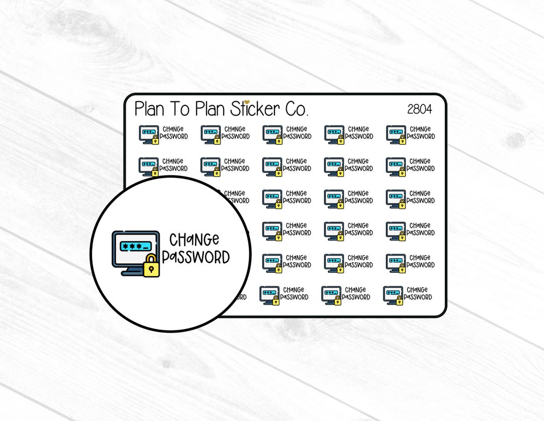 2804~~change Password Planner Stickers. - Etsy