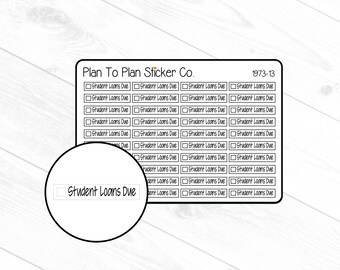 20 Cute Student Loan Quarter Box Planner Stickers - Etsy