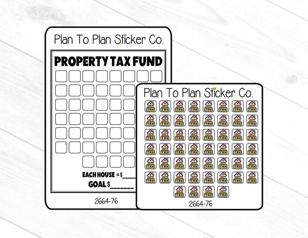 2664-76~~property Tax Fund Savings Plan Planner Stickers. - Etsy