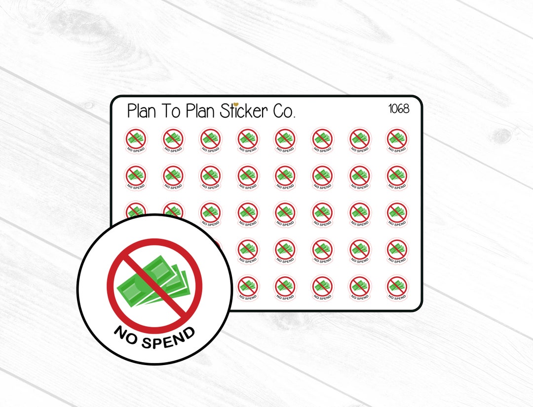 1068~~no Spend Planner Stickers. - Etsy