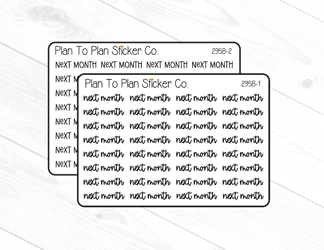2958~~next Month Script Planner Stickers. - Etsy