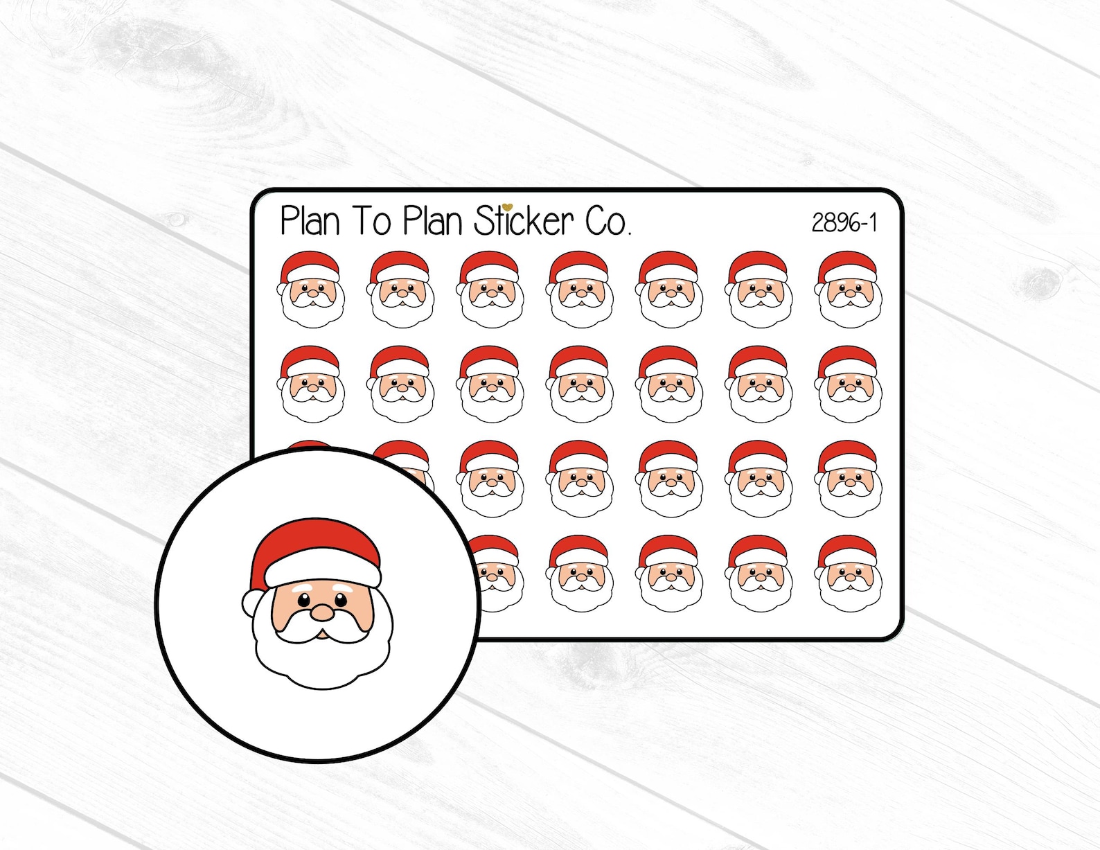 2896-1~~santa Planner Stickers. - Etsy