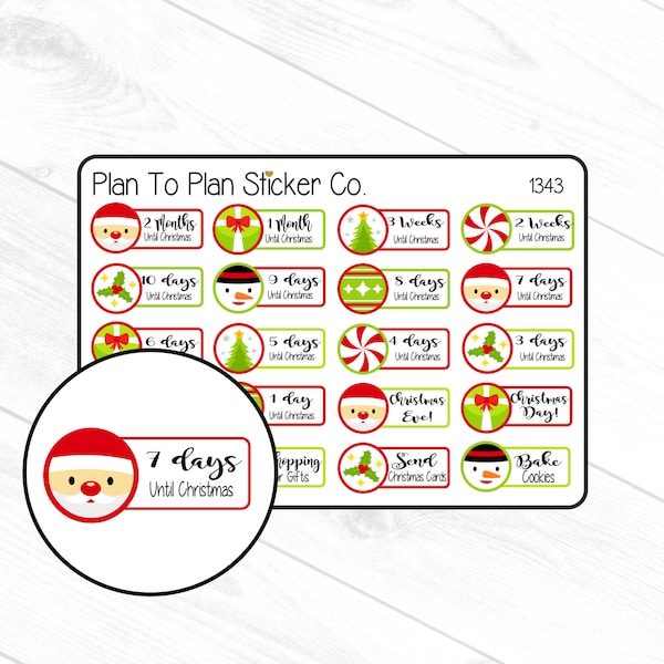 Christmas Countdown Stickers - Etsy