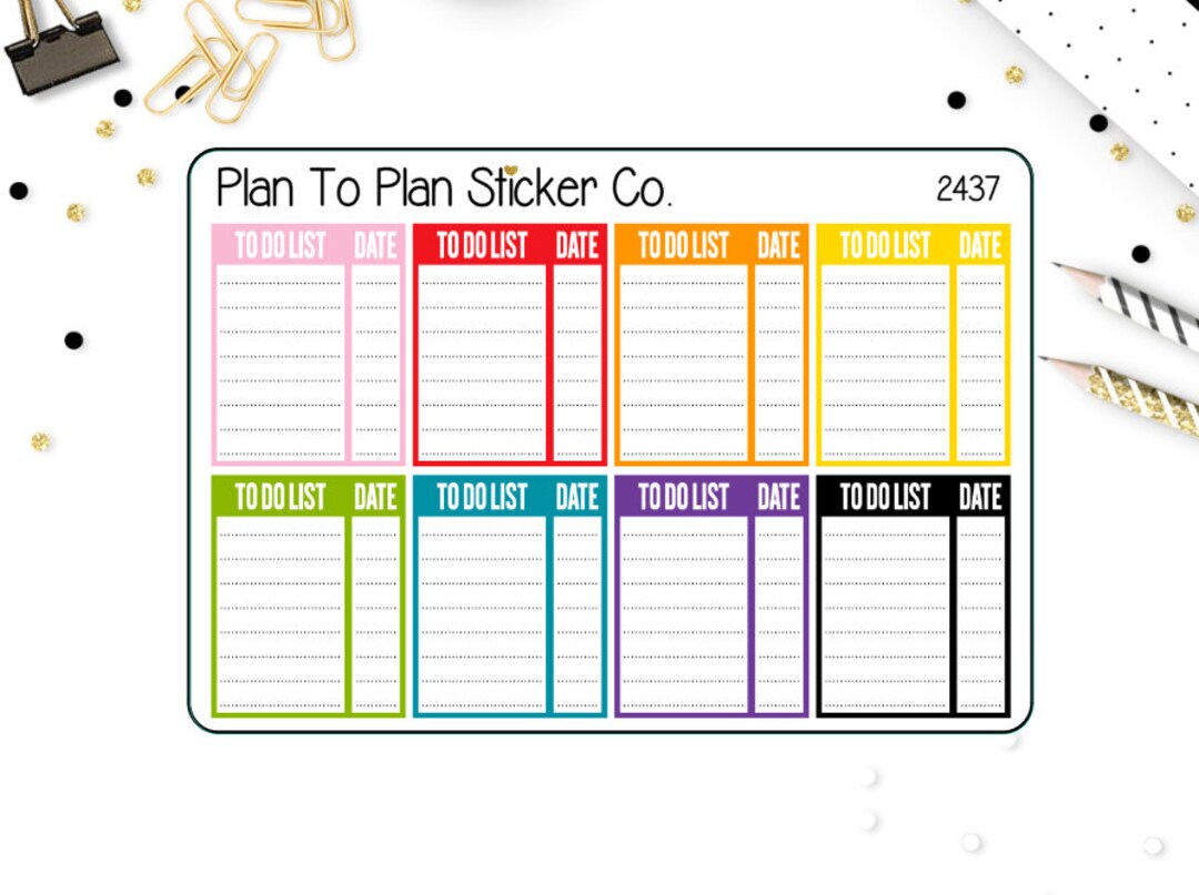 2437full Box to Do List Planner Stickers. - Etsy