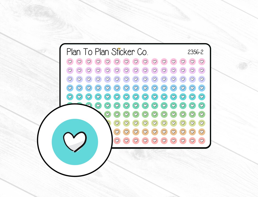 2356-2~~mini Heart Check Dot (pastel) Planner Stickers. - Etsy
