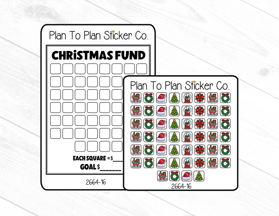 2664-16~~christmas Fund Savings Plan Planner Stickers. - Etsy
