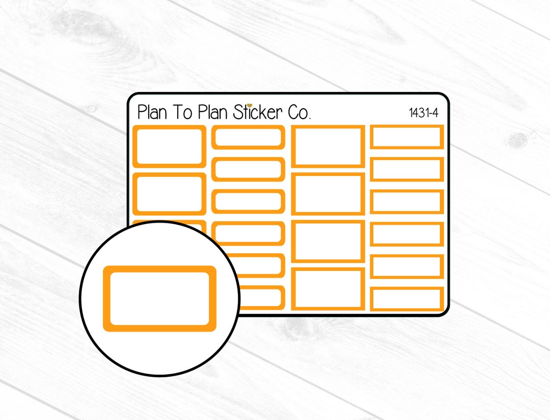 1431-4orange Colorful Mixed Boxes Planner Stickers. - Etsy