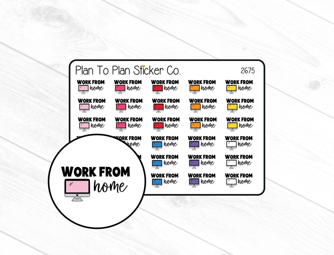 2675~~work From Home Planner Stickers. - Etsy