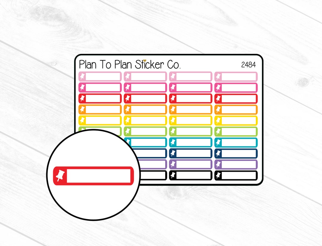 2484push Pin Reminder Boxes Planner Stickers. - Etsy