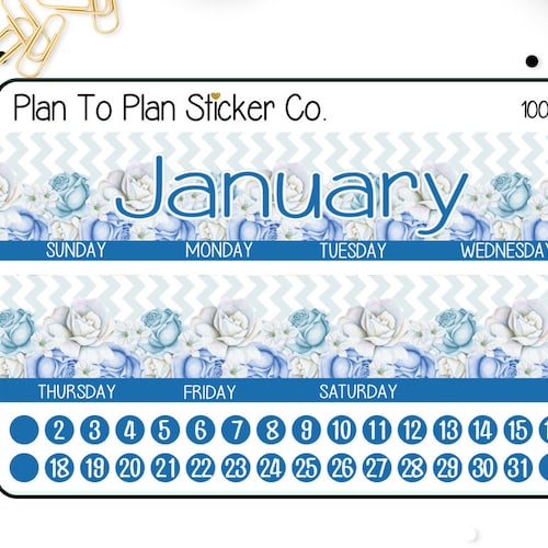 Printable January Planner Stickers January Monthly Kit EC - Etsy