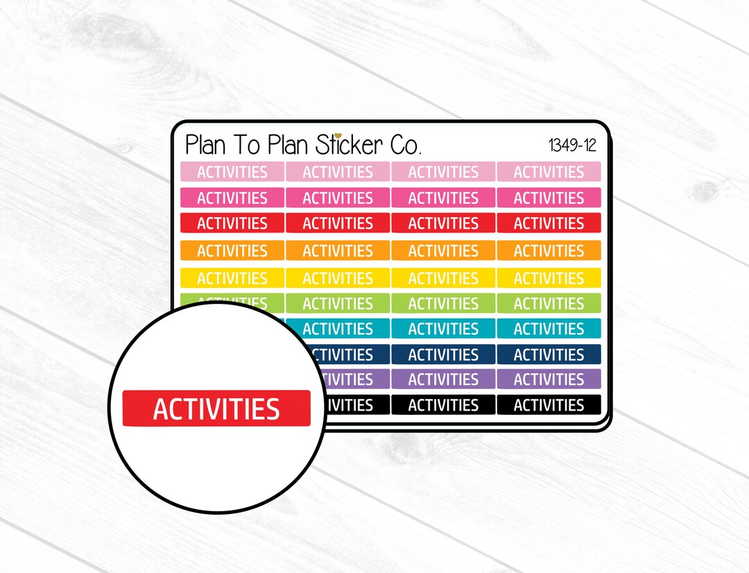1349-12 Activities Header/dividers Planner Stickers - Etsy