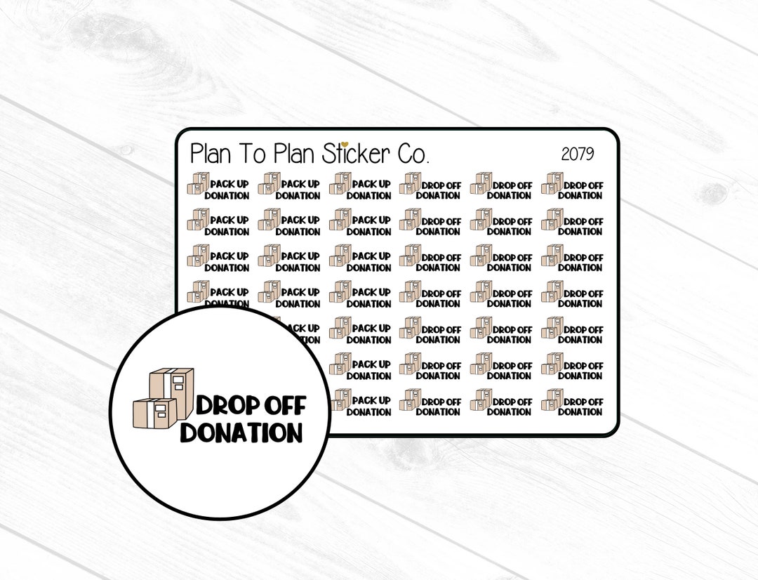 2079~~pack/drop off Donation Planner Stickers. - Etsy