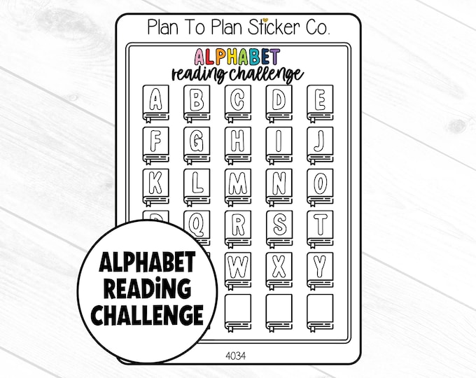 Alphabet Reading Challenge Planner Stickers ABC Reading Planner ...