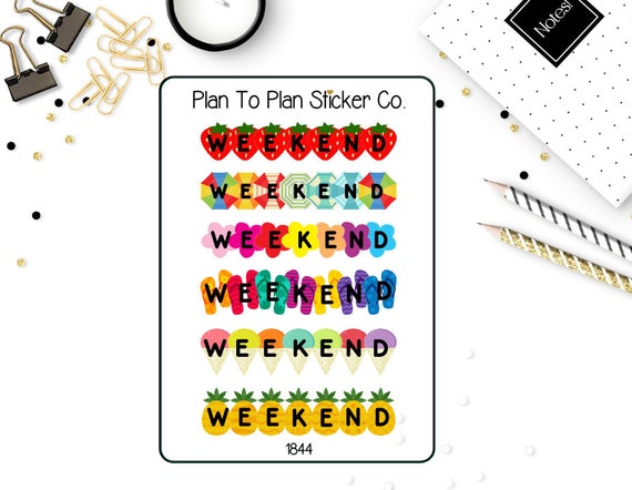 1844summer Weekend Banners Planner Stickers. - Etsy