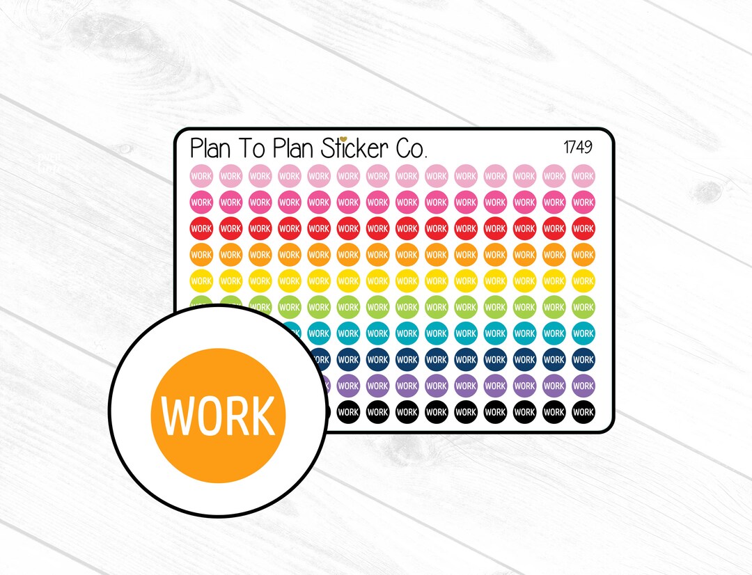 1749~~tiny Work Dots Planner Stickers. - Etsy