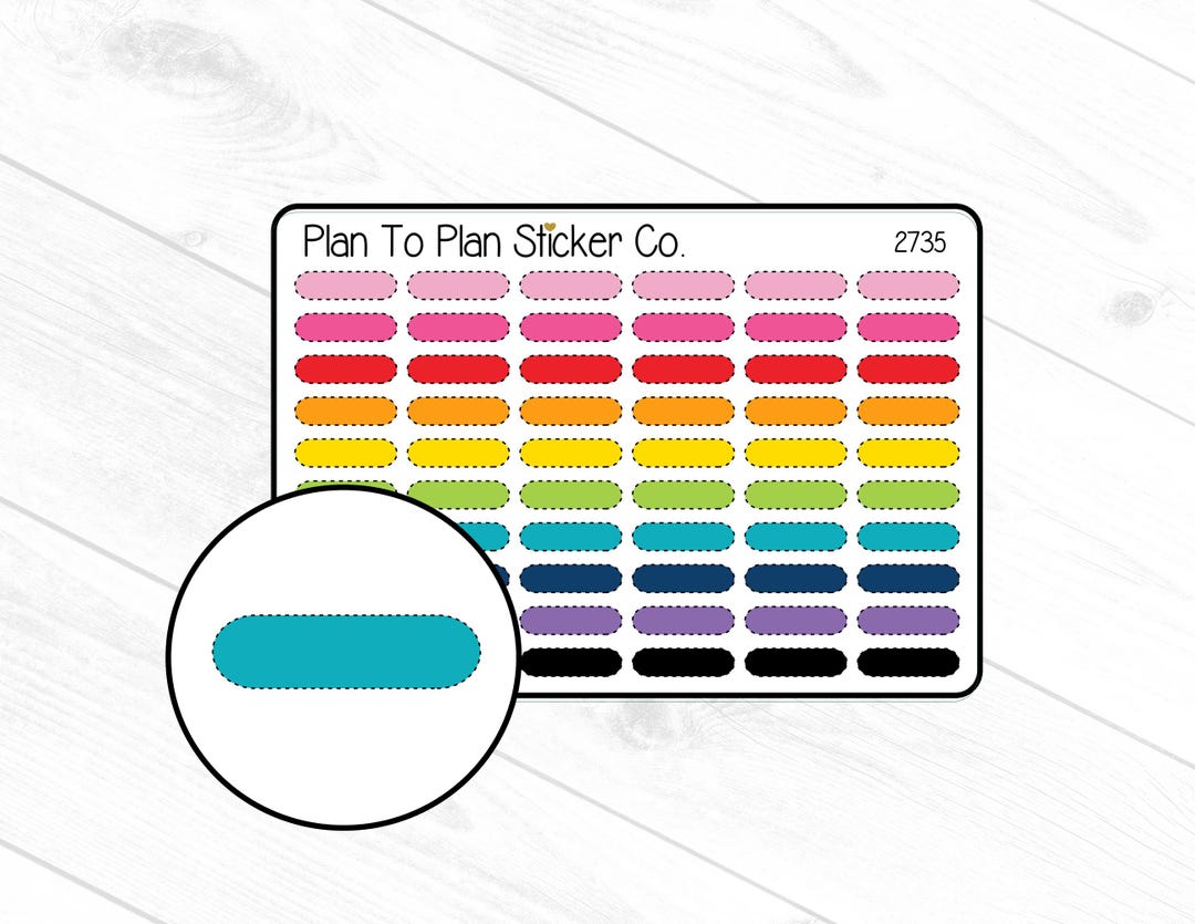 2735~~mini Dashed Labels Planner Stickers. - Etsy