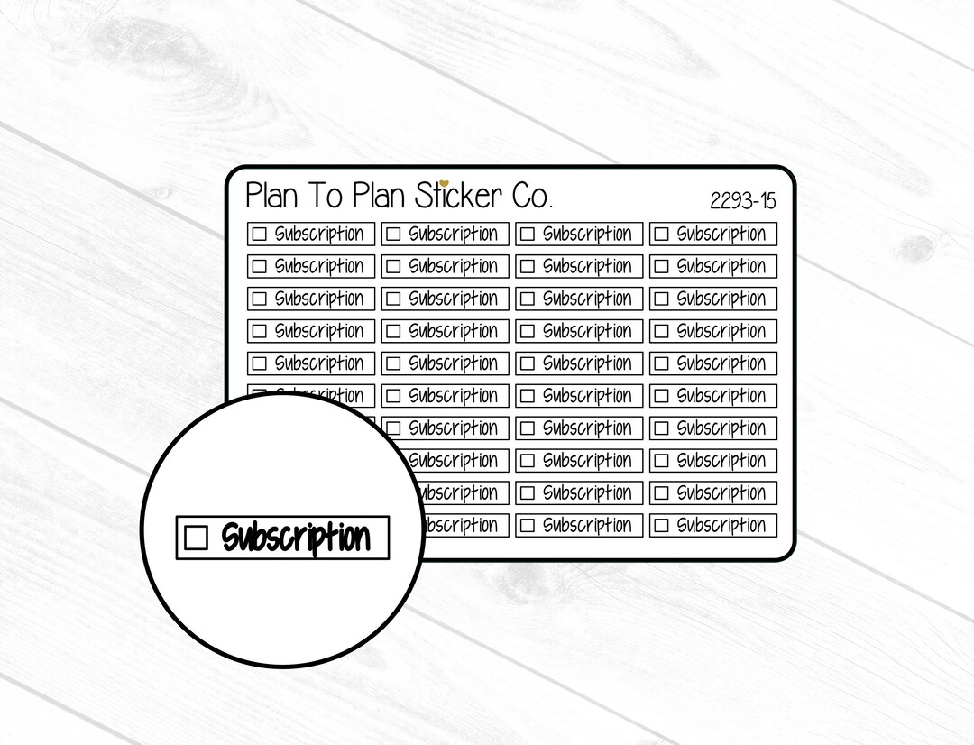 2293-15subscription Bill Due Check Boxes Planner Stickers - Etsy