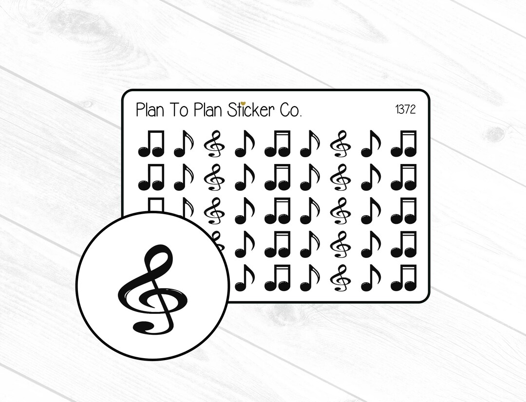 1372~~music Notes Practice Reminder Planner Stickers. - Etsy