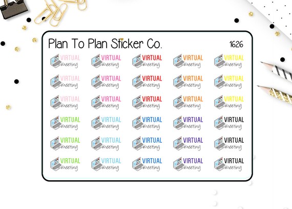 1626virtual Meeting Trackers Planner Stickers. | Etsy