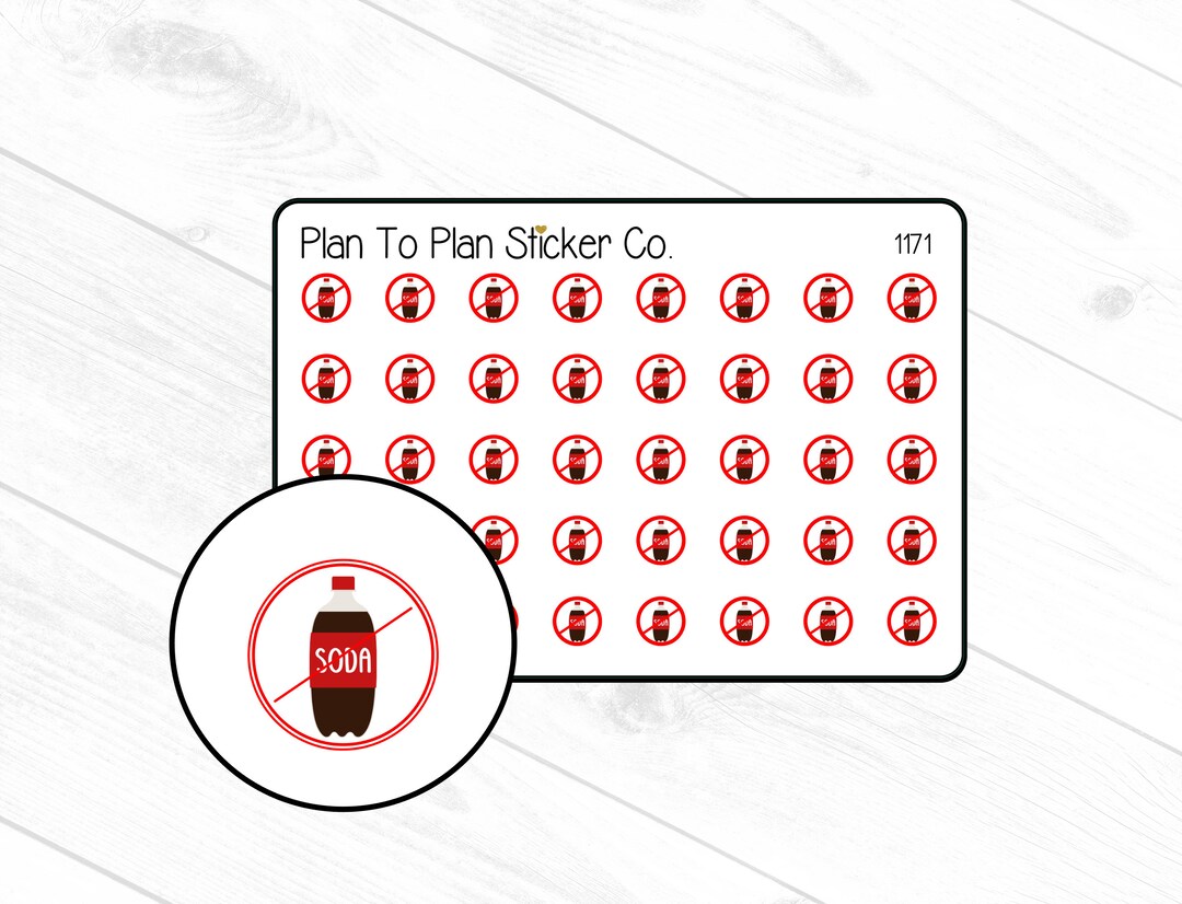 1171~~no Soda Tracker Planner Stickers. - Etsy