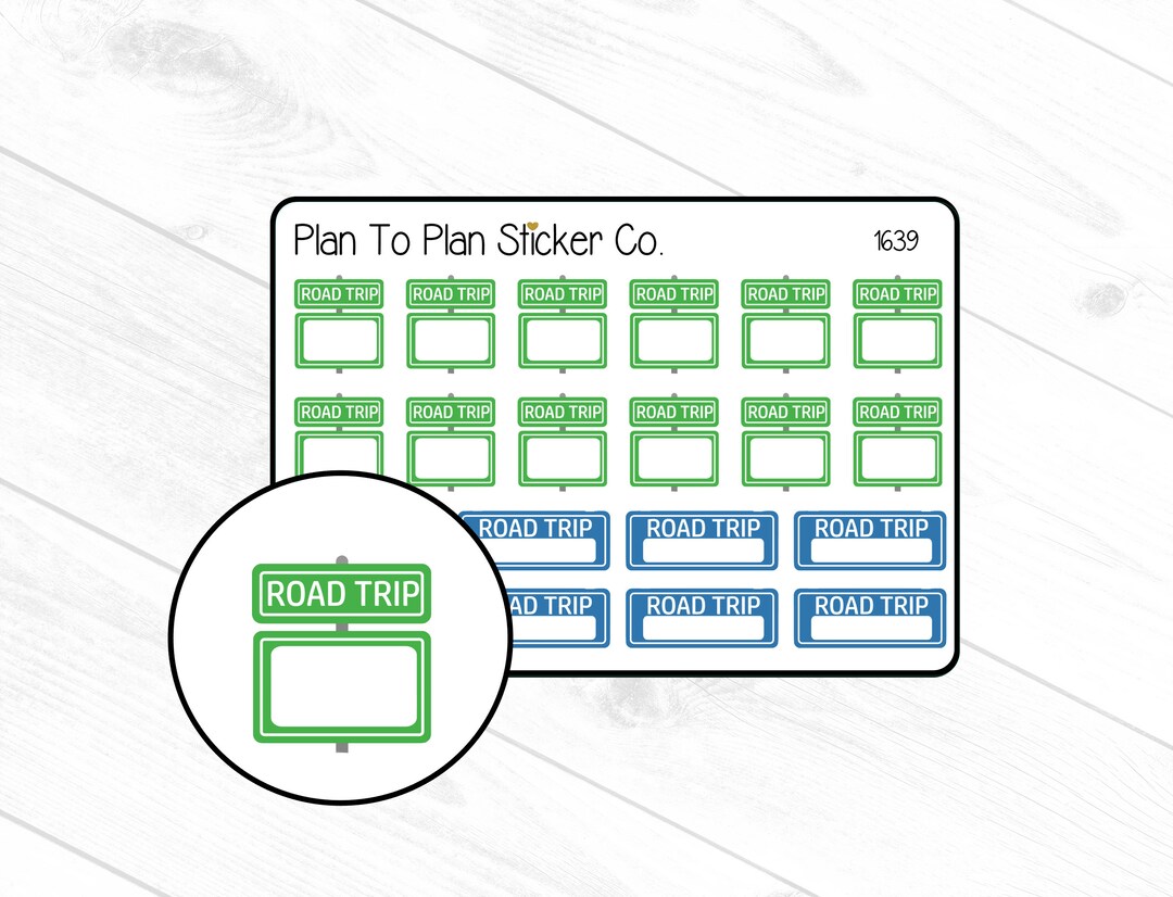 1639~~road Trip Signs Planner Stickers. - Etsy
