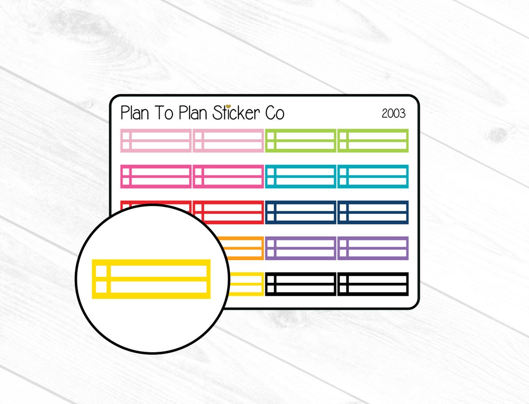 2003~~double Box Checklist Planner Stickers. - Etsy