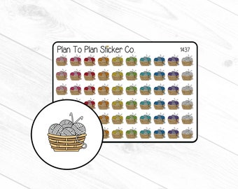 Needle and Thread Planner Stickers, Printed Stickers, Knitting, Cute ...