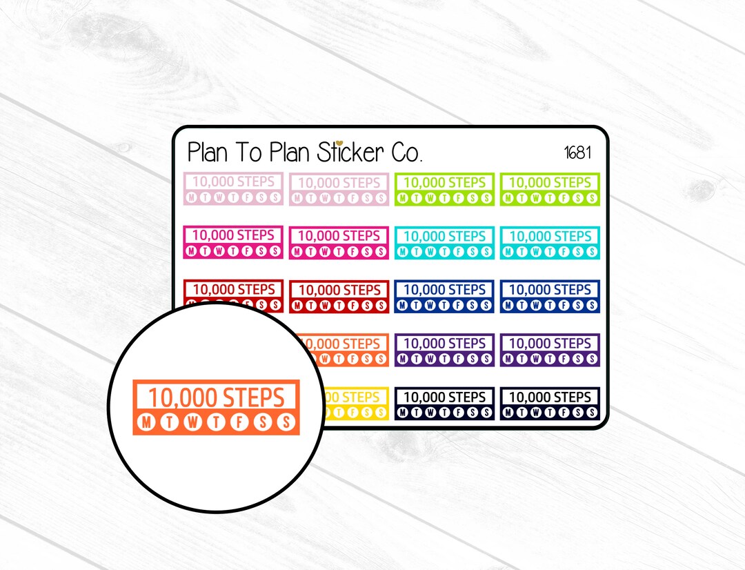 1681~~10,000 Steps Tracker Planner Stickers. - Etsy