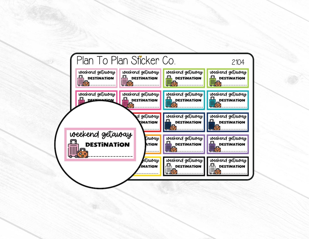 2104~~weekend Getaway Planner Stickers. - Etsy