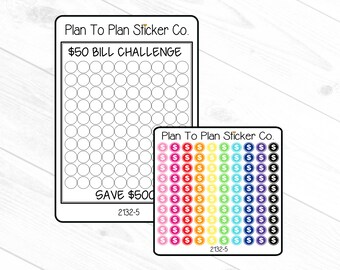 Budget Stickers, Saving Challenge Tracker Stickers, Mini Savings ...