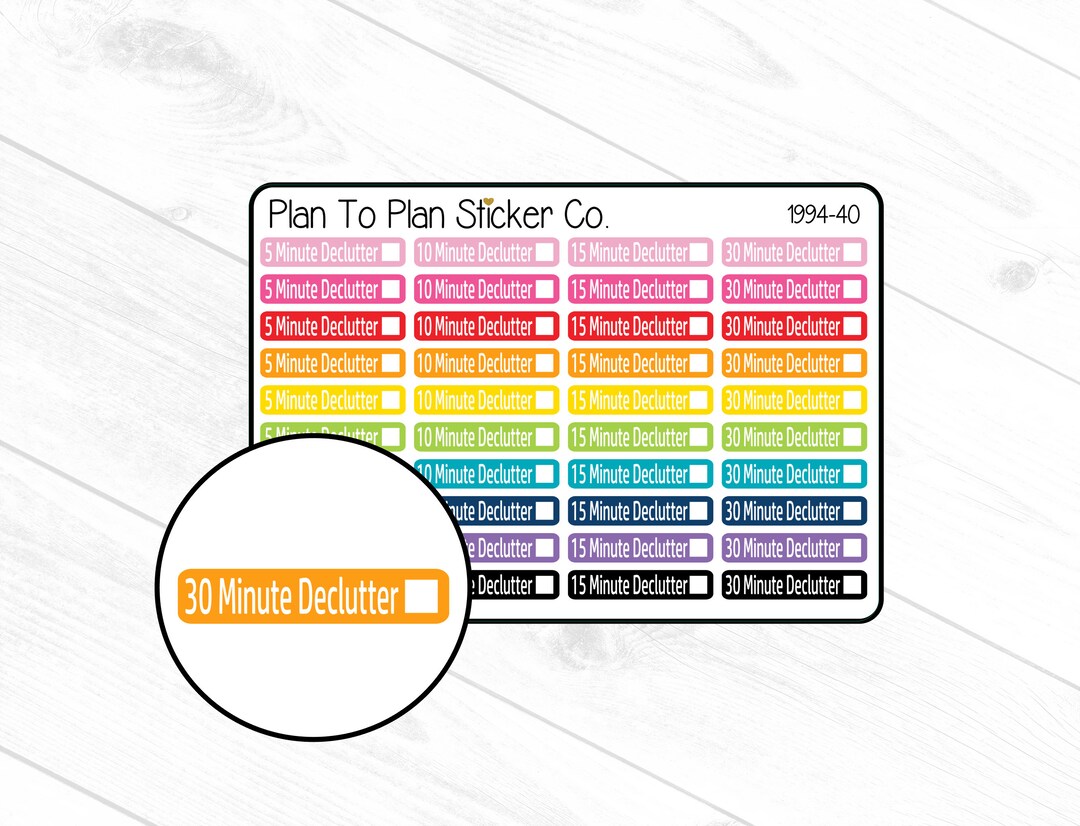 1994-40~~declutter Planner Stickers. - Etsy