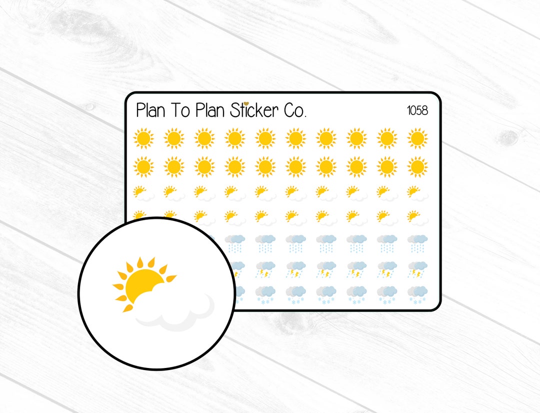 1058~~ Multi Weather Trackers Planner Stickers. - Etsy