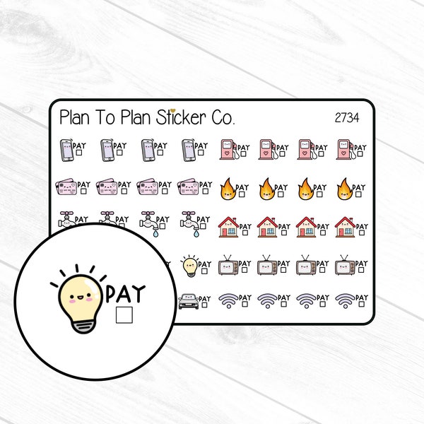 Bill Pay Stickers - Etsy