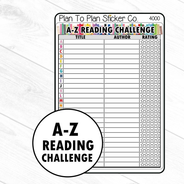 Reading Challenge Stickers - Etsy