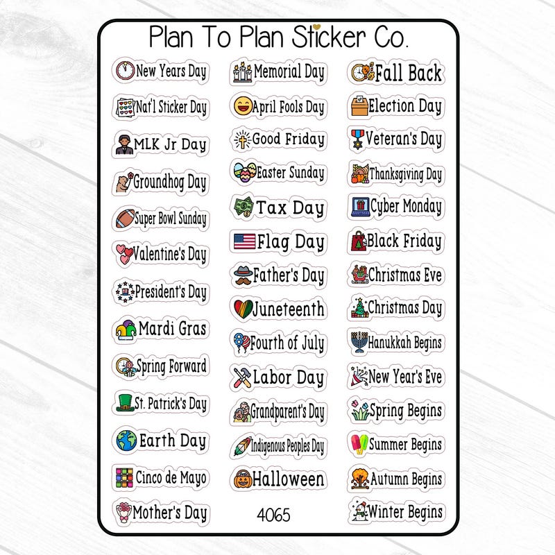Calendar Stickers - Etsy